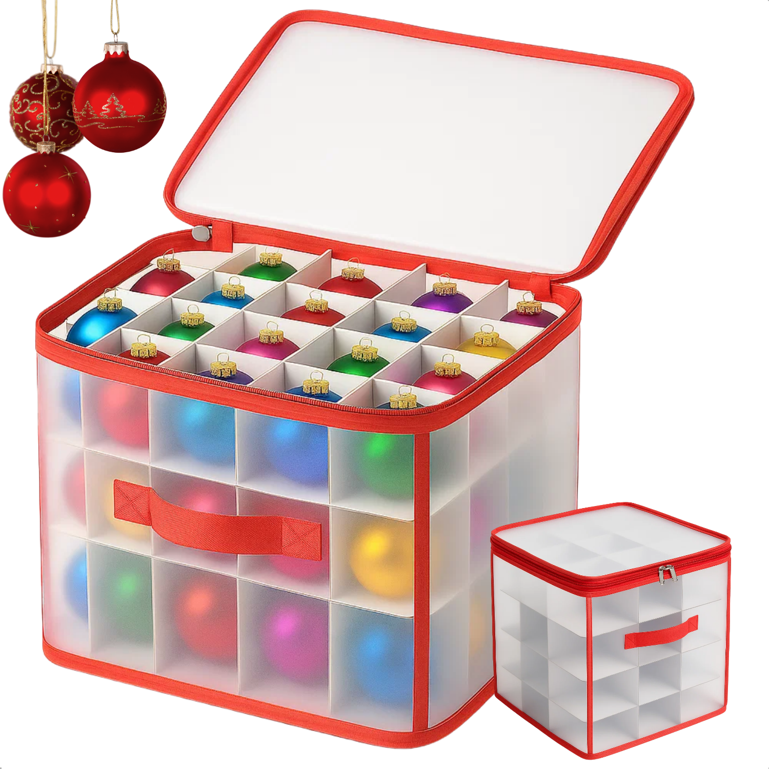 Cheqo® Kerstballen Opbergbox - Opbergdoos Voor Kerstdecoratie - Kerstv
